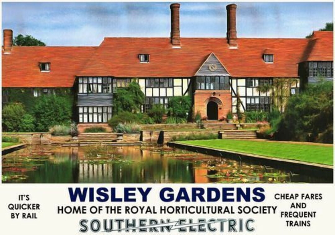 Vintage Style Railway Poster Wisley Gardens Surrey A4/a3/a2 Print - Etsy