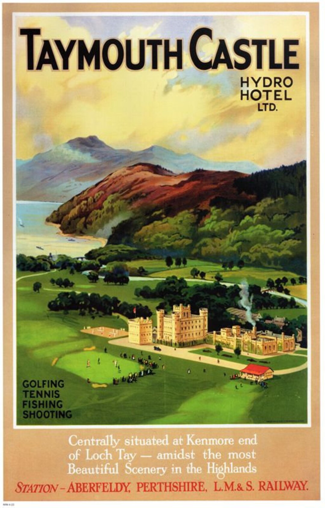 Vintage LMS Taymouth Castle Perthshire Scotland Railway Poster A4/A3/A2 ...