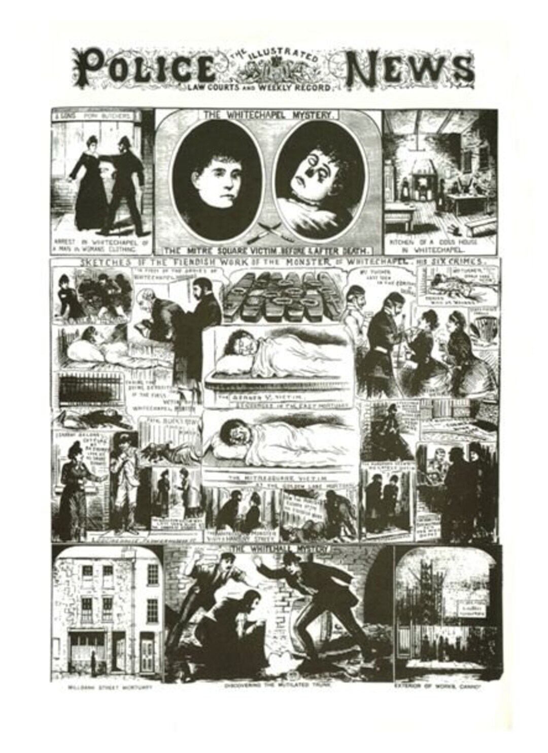 Antique Victorian Police News Newspaper Jack the Ripper 4 A3 Poster ...