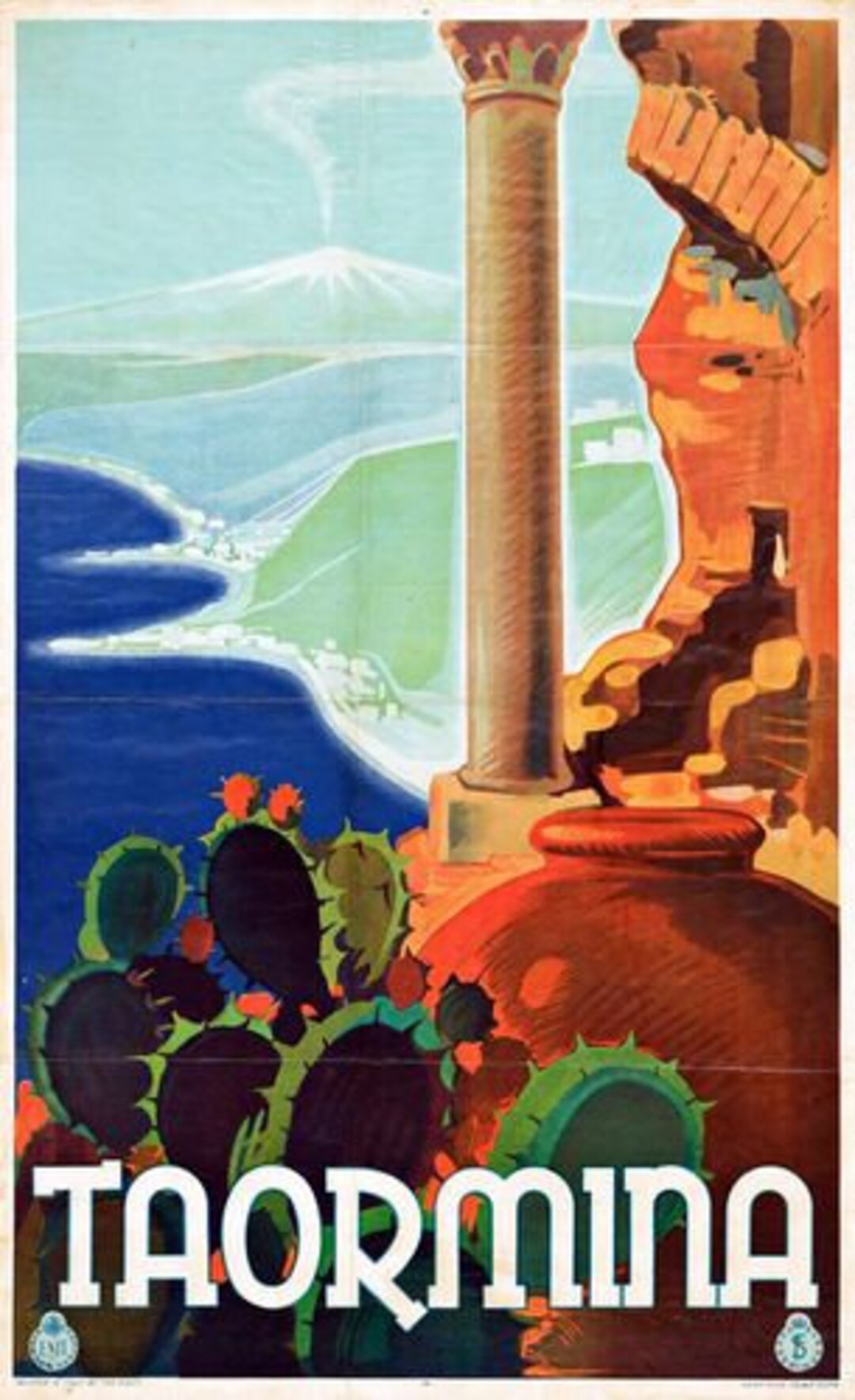 Vintage Taormina Sicily Tourism Poster A3/A4 - Etsy