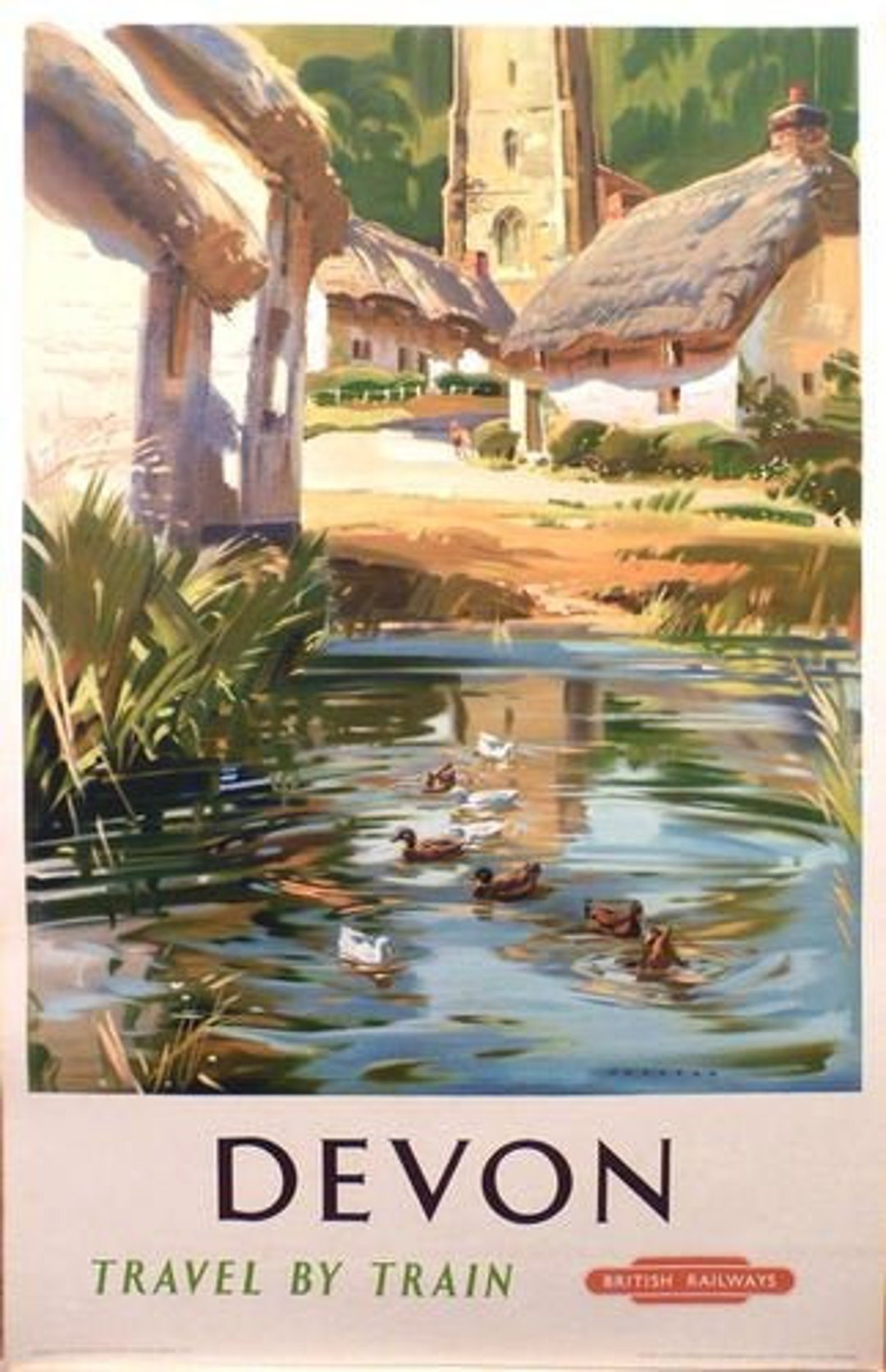 Vintage British Rail Devon Village Railway Poster A3/A4 Print - Etsy
