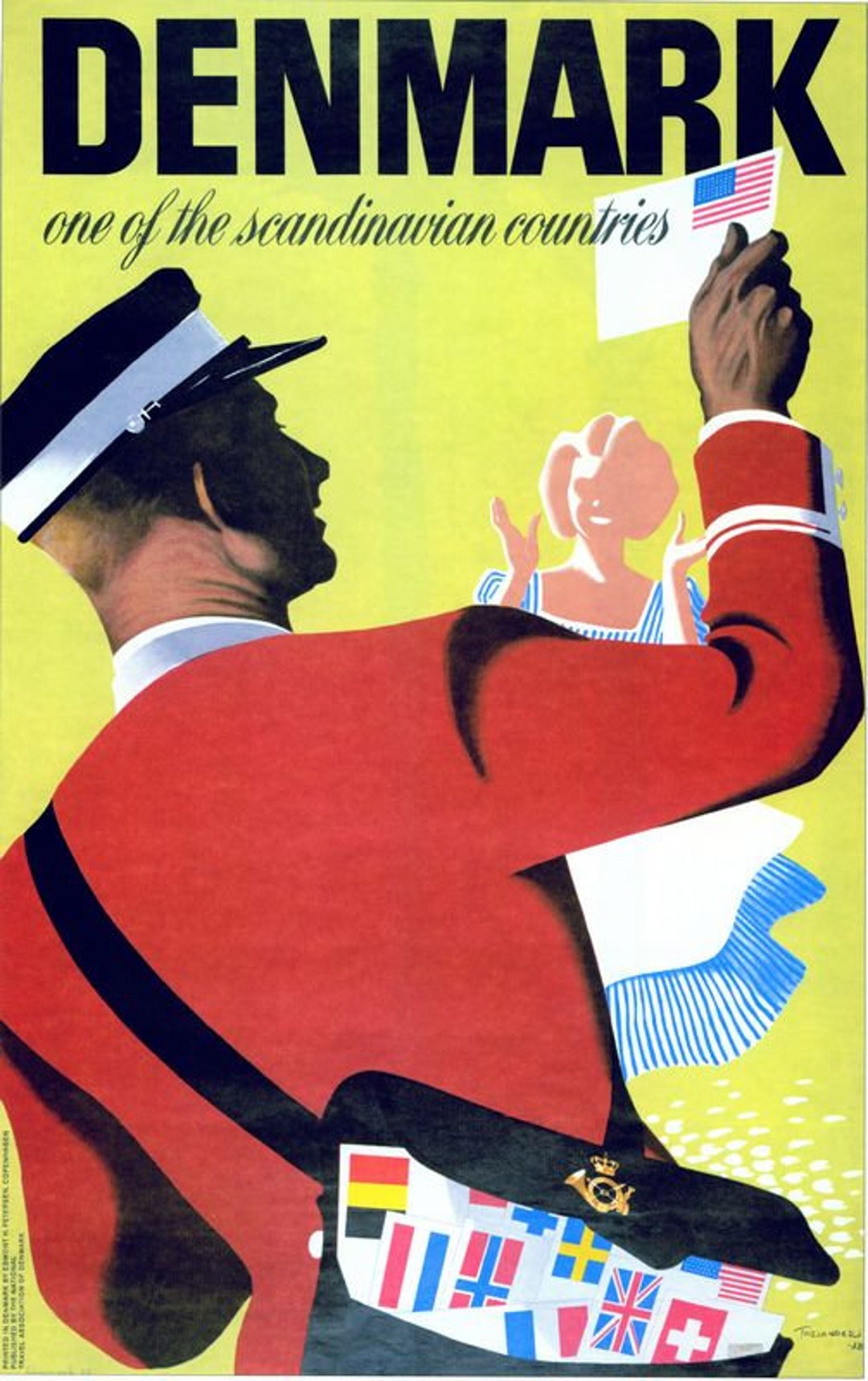 Vintage Denmark Tourism Poster Print A3/A4 - Etsy