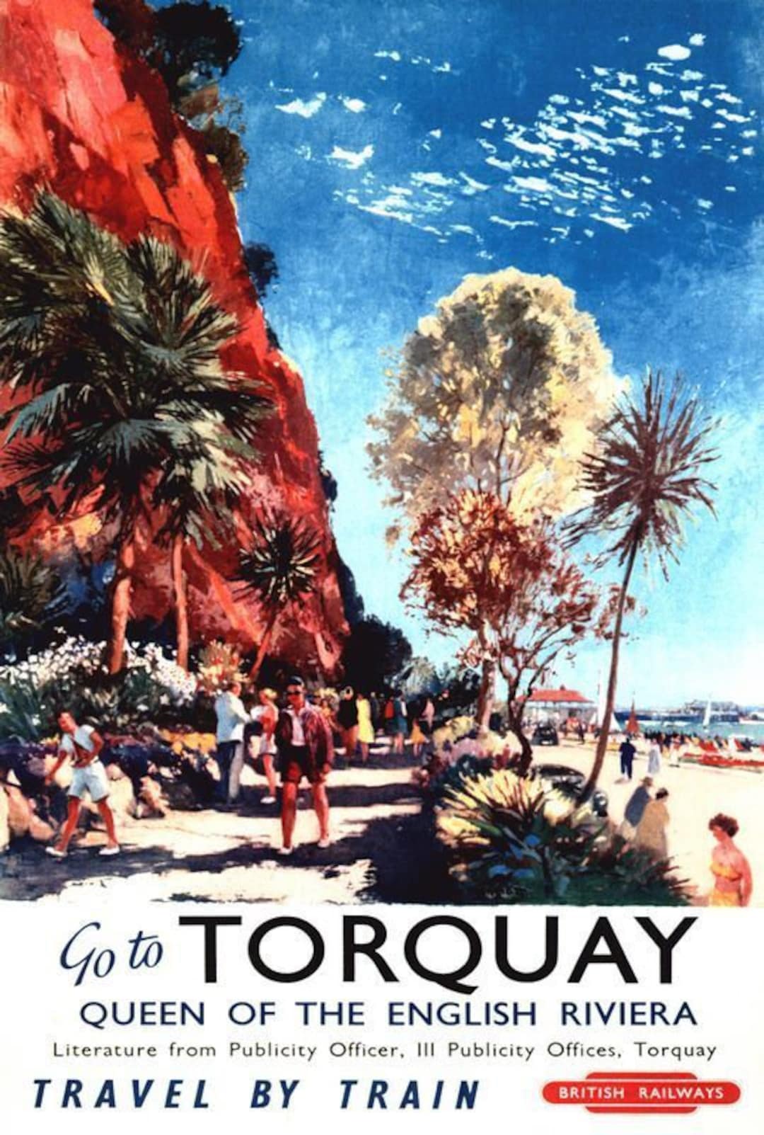 1950's British Rail Torquay Devon Railway Poster A3/a2 Print - Etsy UK