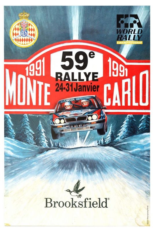 Vintage 1991 Monte Carlo Rally Motor Racing Poster Print A3/A4 - Etsy