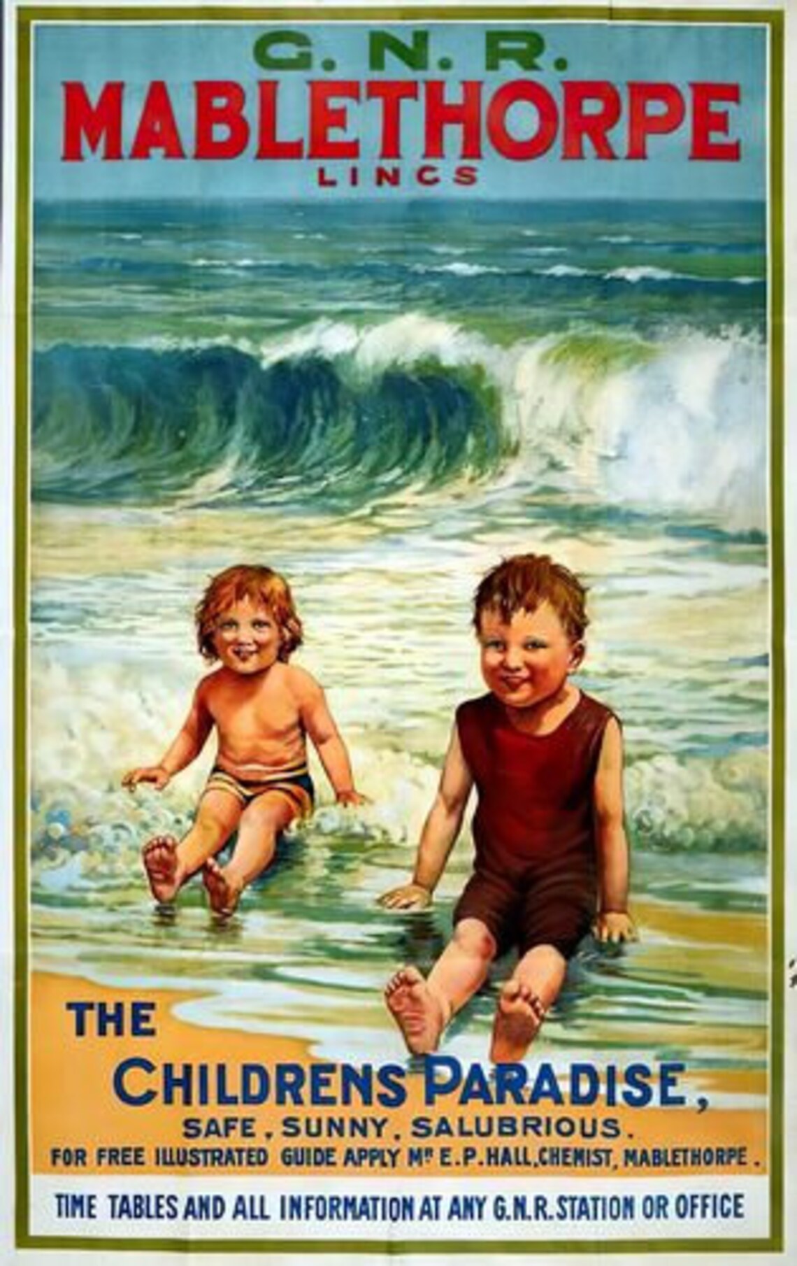 Vintage Great Northern Railway Mablethorpe Railway Poster Reprint A3/A4 ...