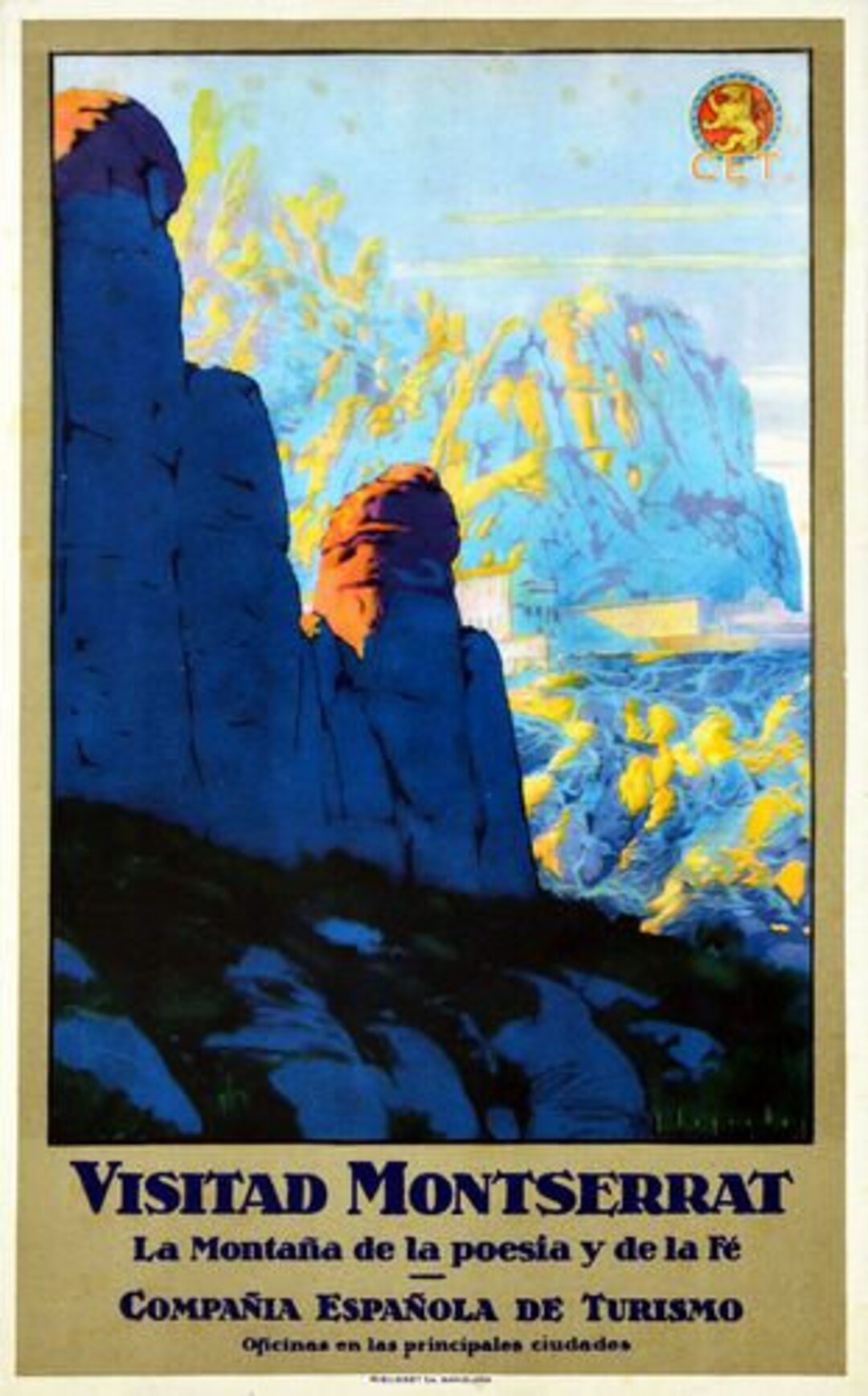 Vintage Montserrat Spain Tourism Poster Reprint A3/A4 - Etsy