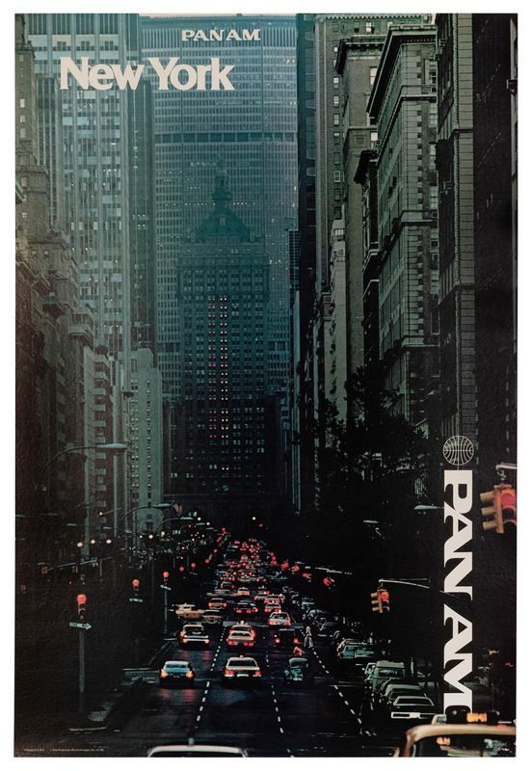 Vintage Pan Am Flights To New York Airline Poster Print A3/A4 - Etsy France