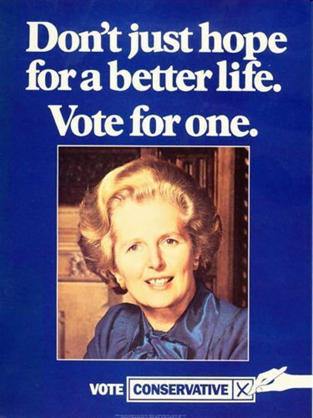 1979 Conservative Party Vote for Margaret Thatcher Election Poster ...