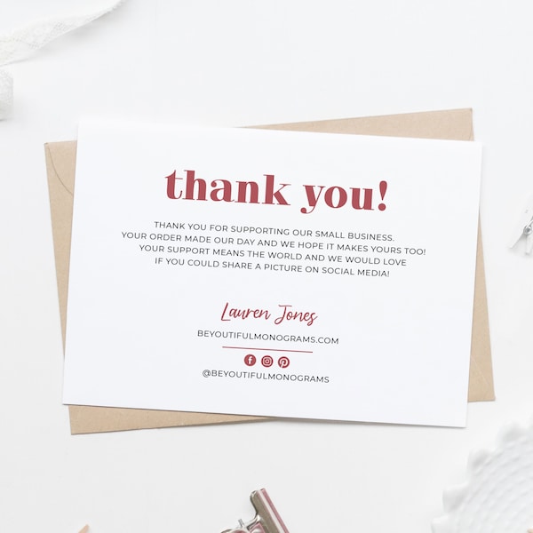 Manly Thank You Card - Etsy
