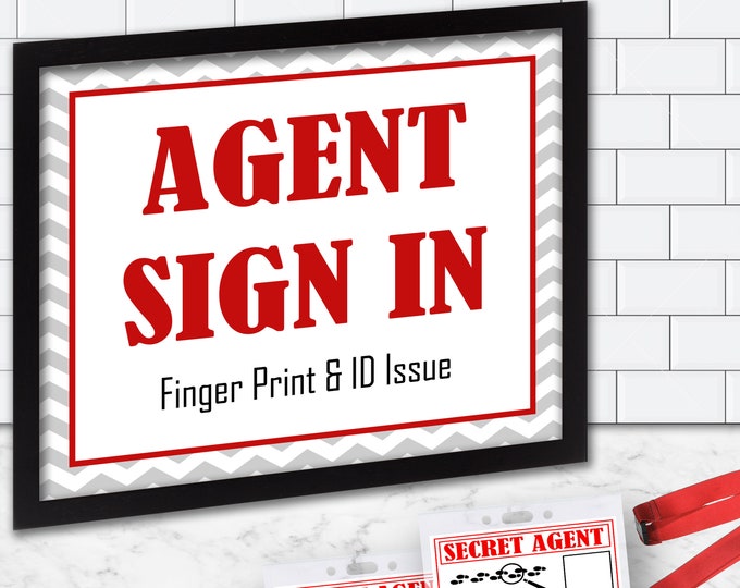 Printable Secret Agent Entry Sign Printable Sign for Birthday Spy ...