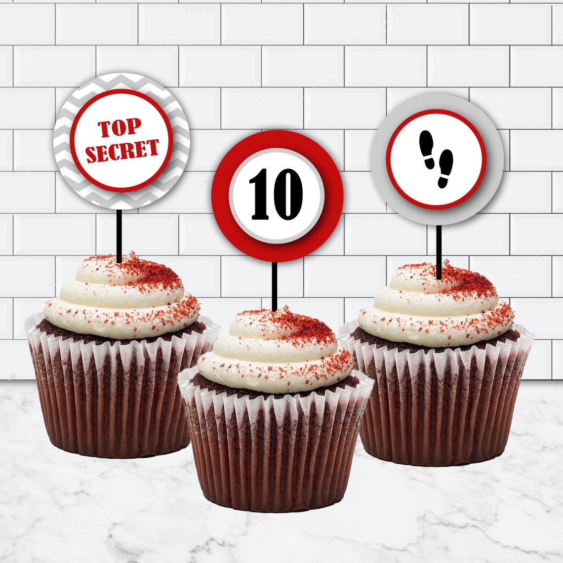 Editable Spy Cupcake Topper Mystery Birthday Party Decor - Etsy