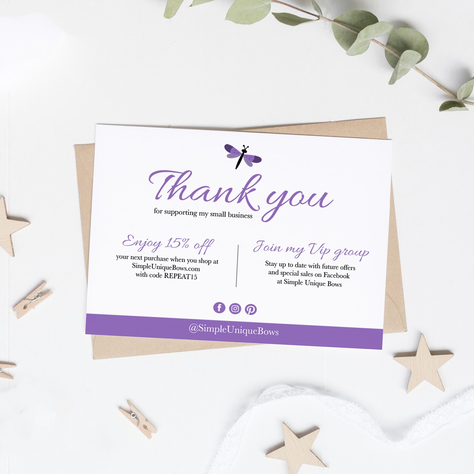 50 Custom Thank You Small Business Card Inserts Customer - Etsy