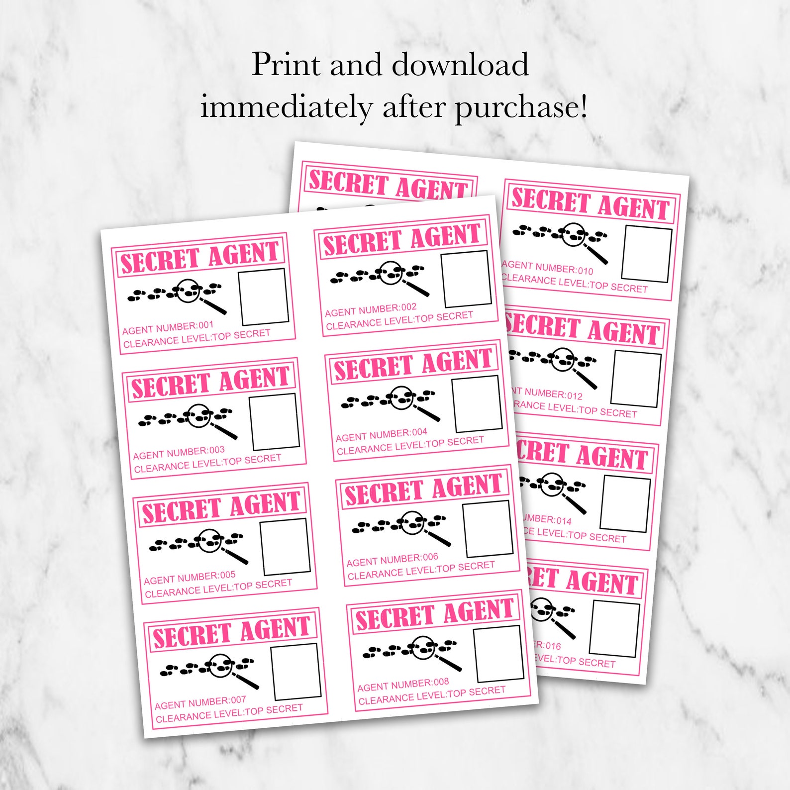 Spy Secret Agent ID Badge Top Secret Badge Girls Pink - Etsy