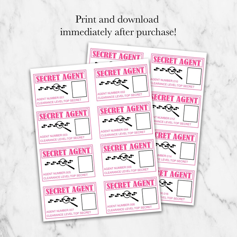 Spy Secret Agent ID Badge Top Secret Badge Girls Pink | Etsy