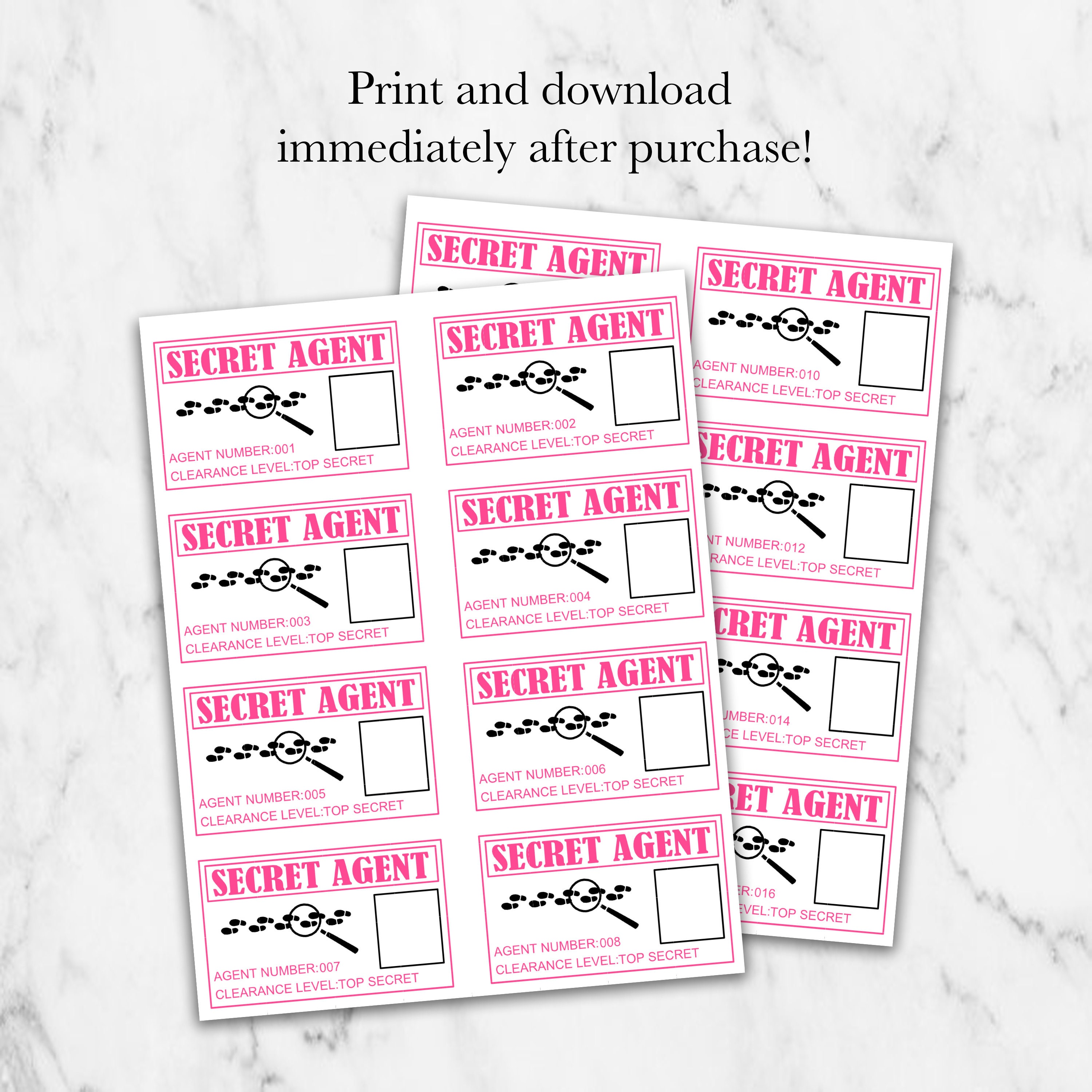 Spy Secret Agent ID Badge Top Secret Badge Girls Pink | Etsy