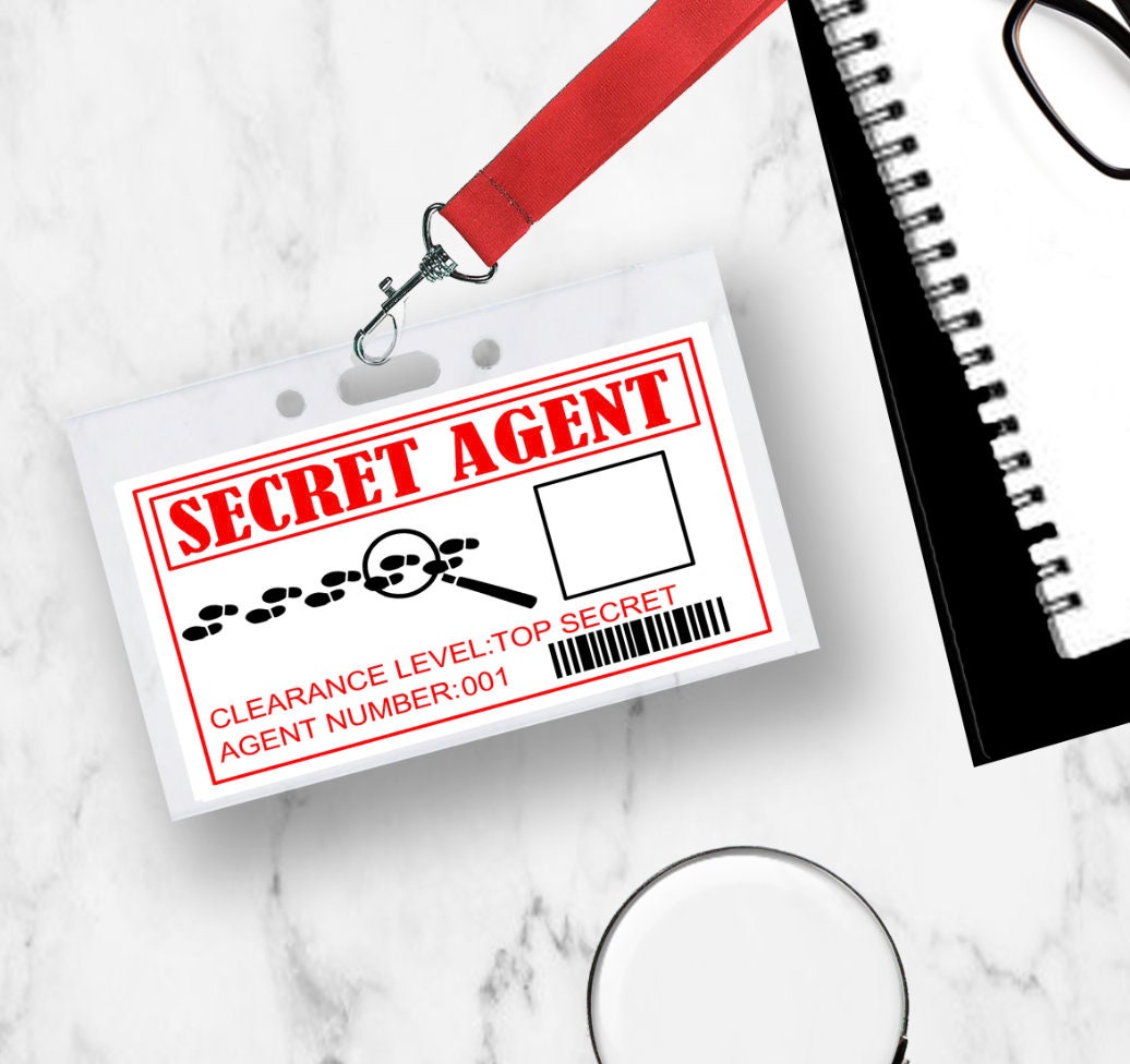 Printable ID Badges Secret Agent ID Card for Spy Birthday | Etsy