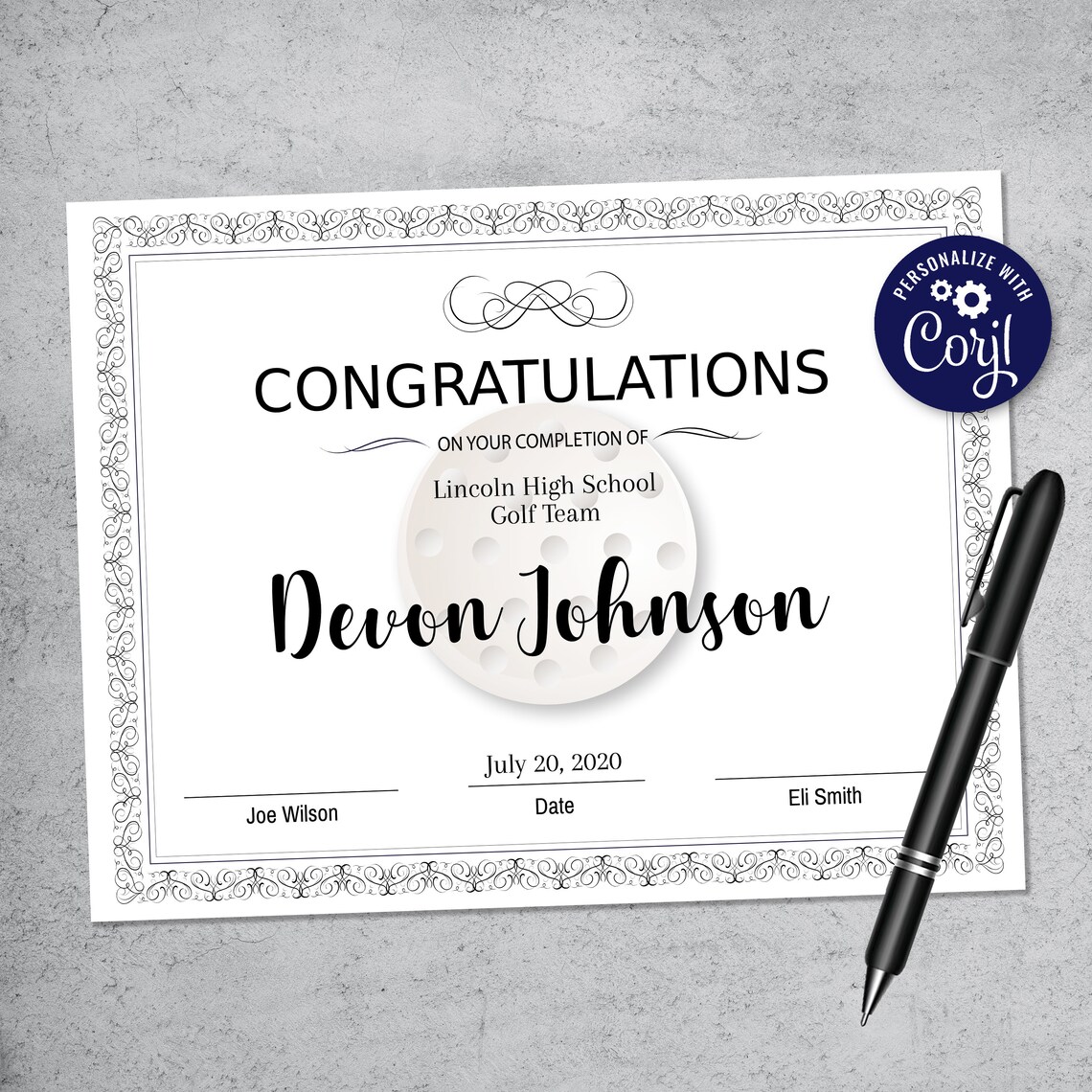 Editable Golf Certificate Template Printable Golf Award | Etsy