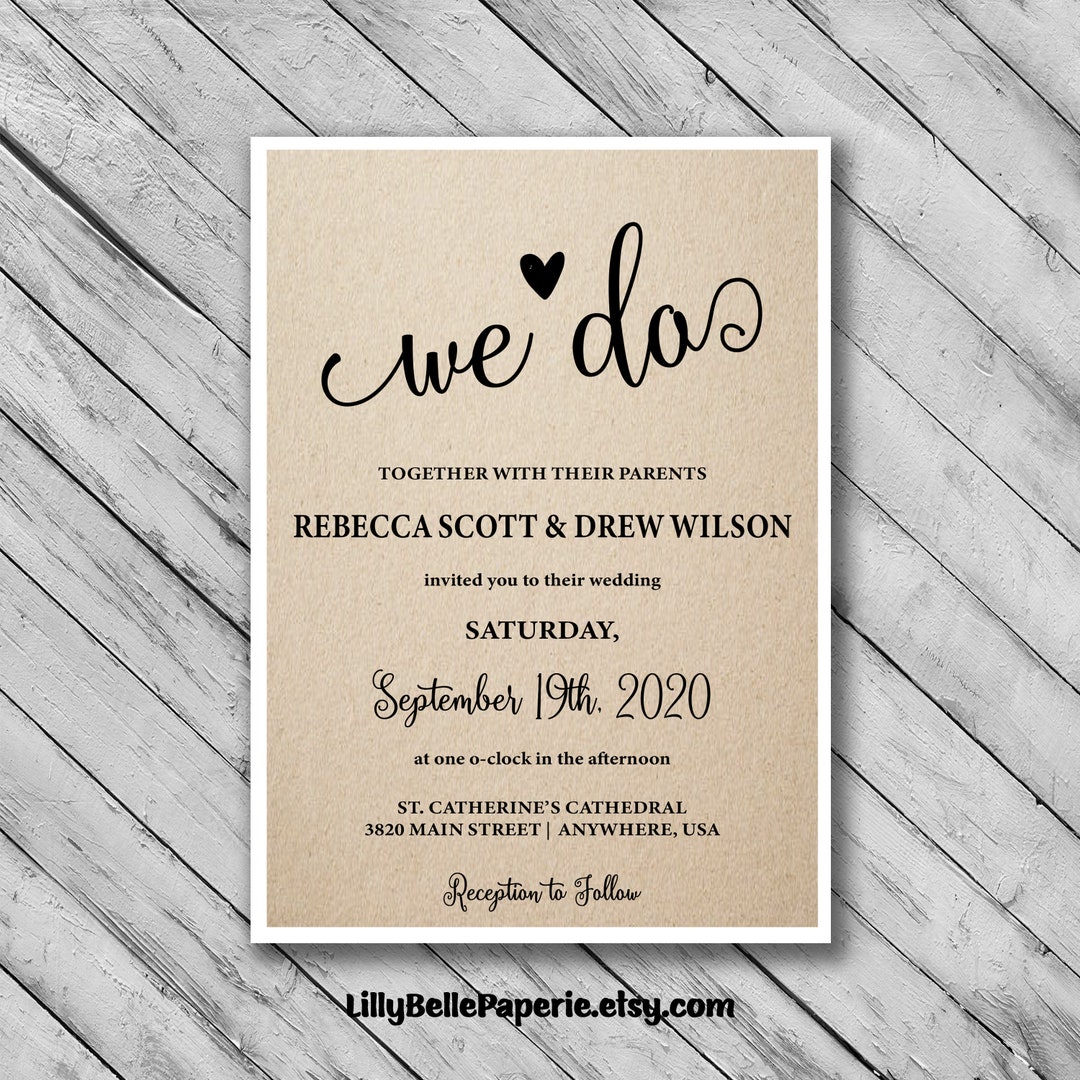 Rustic Wedding Invitations - We Do Invitations - Printable Invites ...