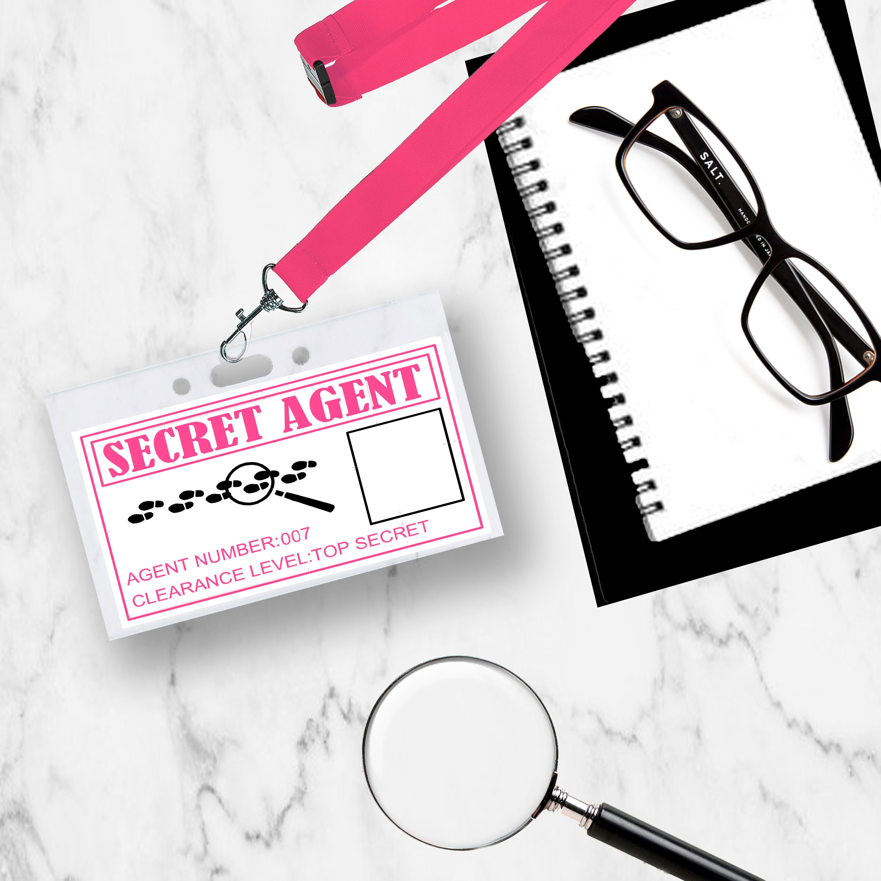 Spy Secret Agent ID Badge Top Secret Badge Girls Pink | Etsy