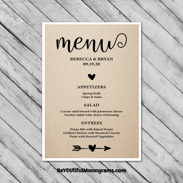 Western Menu Cards - Etsy