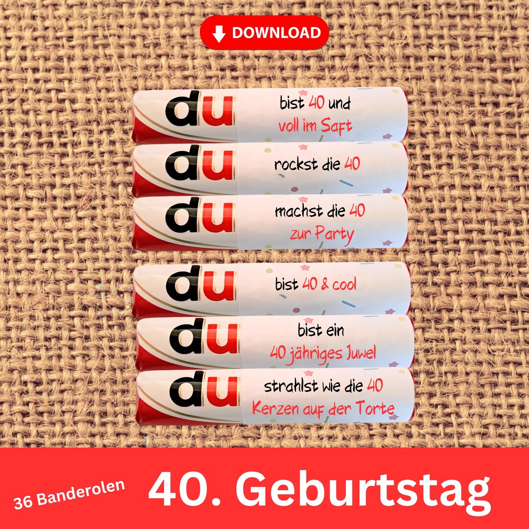36 Duplo Banderoles 40th Birthday | Birthday Gift Men Women | Download ...