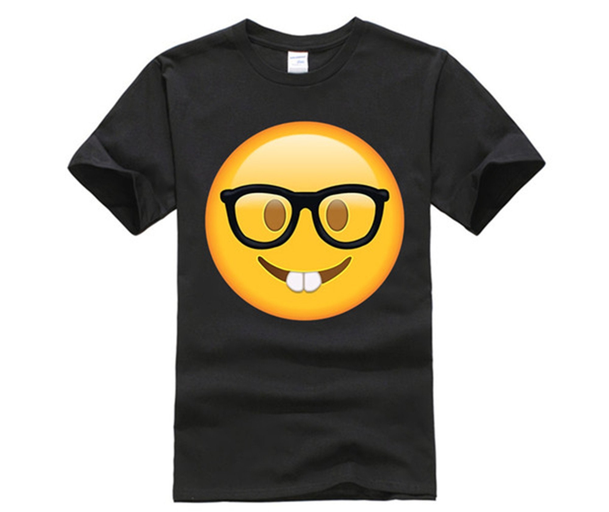 Emoji Shirts White Love Emoji Printed Round Neck T Shirt, Half Sleeves
