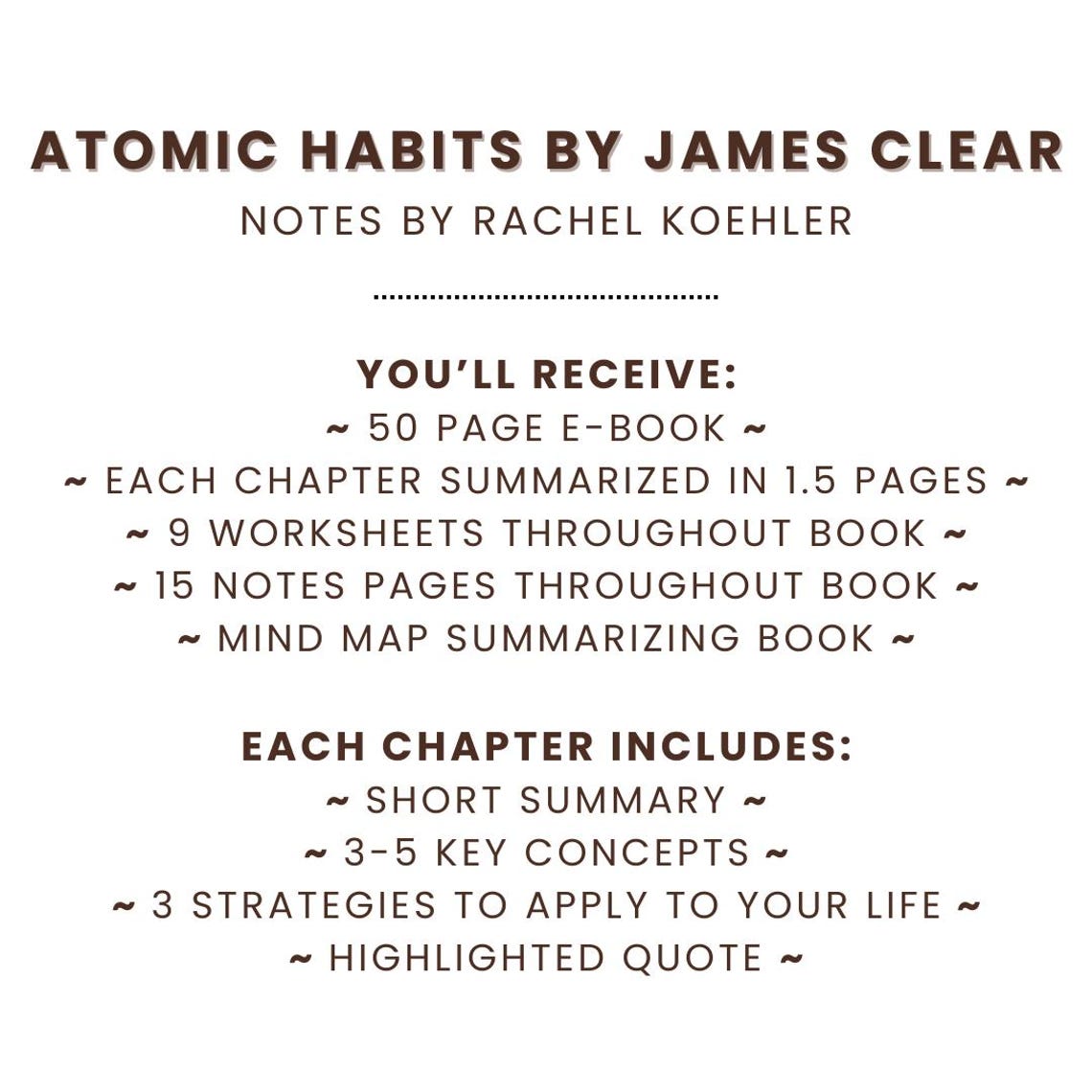 Atomic Habits by James Clear: Workbook & Summary | PDF Download - Etsy