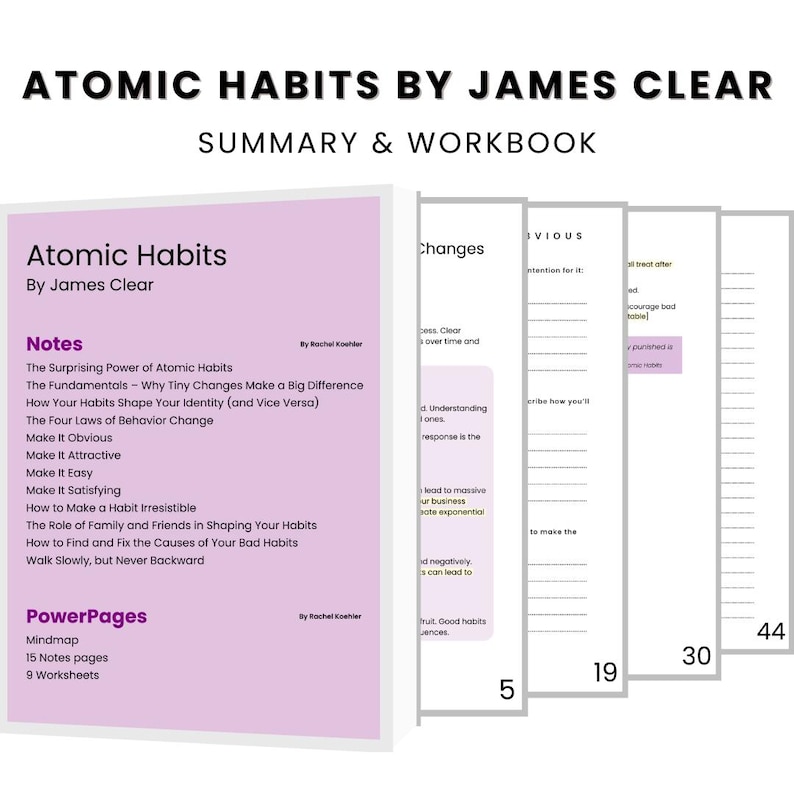 Atomic Habits by James Clear: Workbook & Summary | PDF Download - Etsy