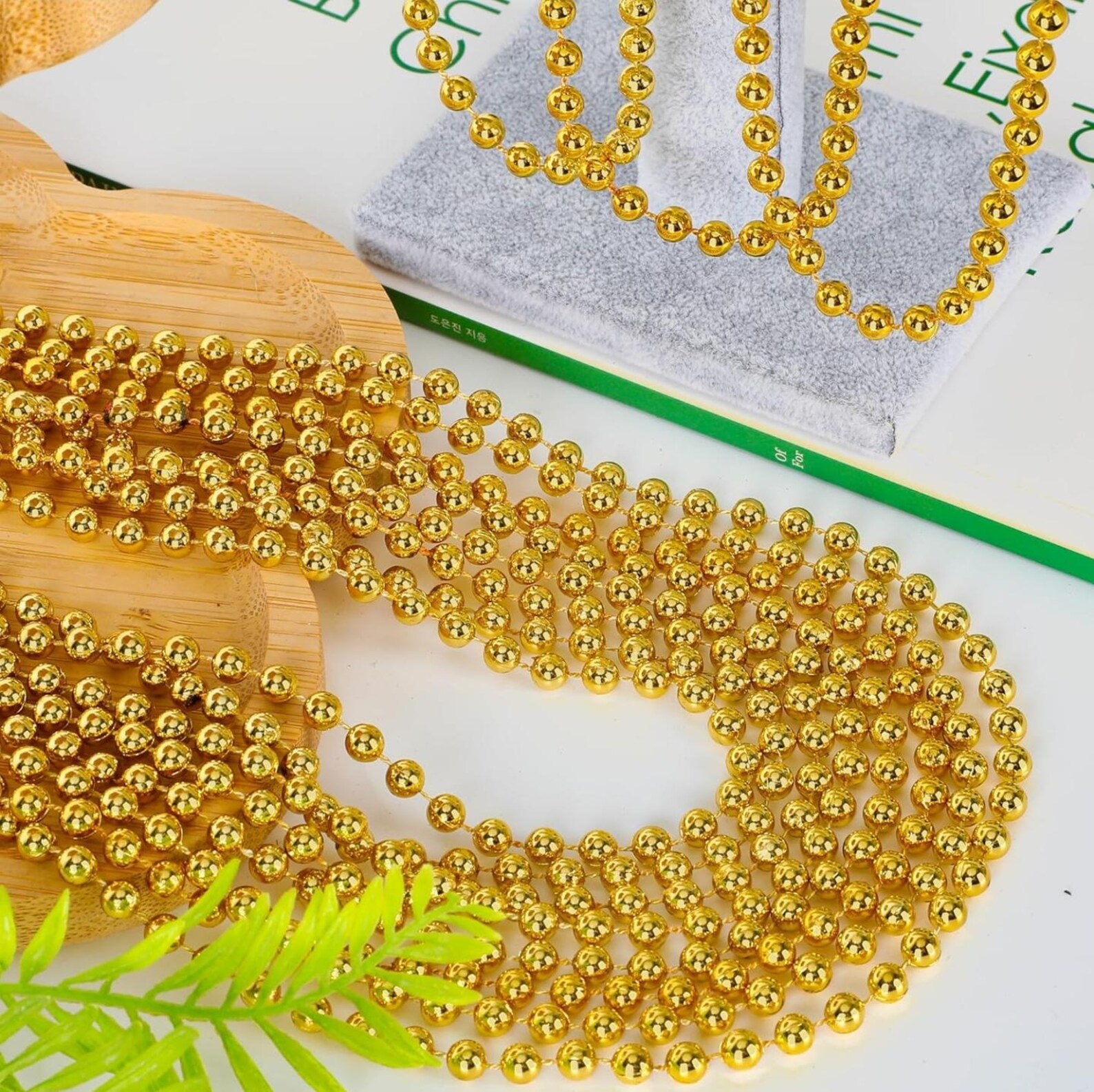 Prince Don't Say Baby Shower Game Gold Chain Bead Necklace, Gold Mardi ...