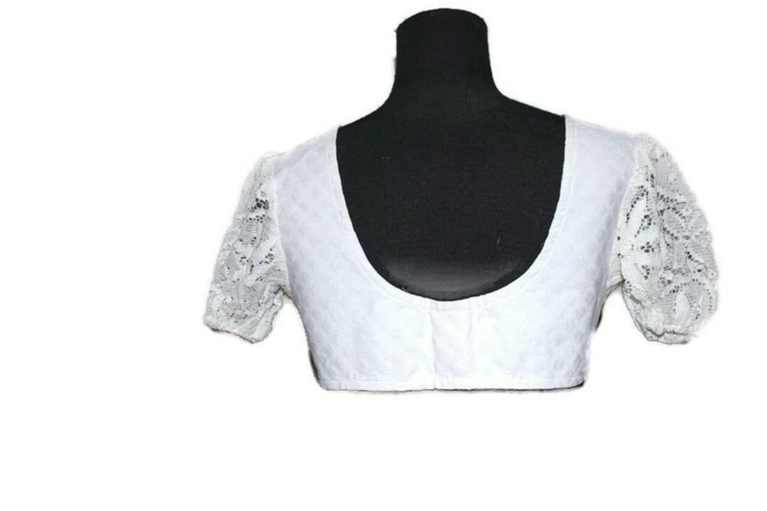 Vintage Drindl Crop Top Daisy Duke Lace Sleeves 1960's 70's New No Tags ...
