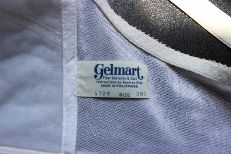 Vintage Gelmart Ladies 38C Bra, Adjustable Straps. White and Yellow in ...