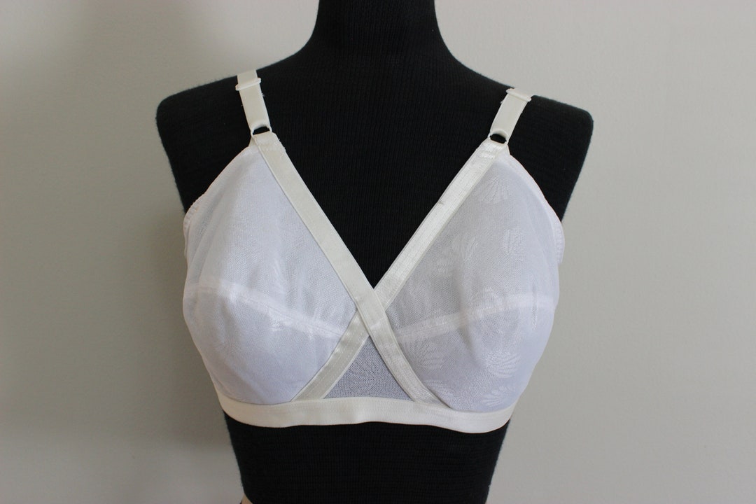 Vintage Gelmart Ladies 38C Bra, Adjustable Straps. White and Yellow in ...