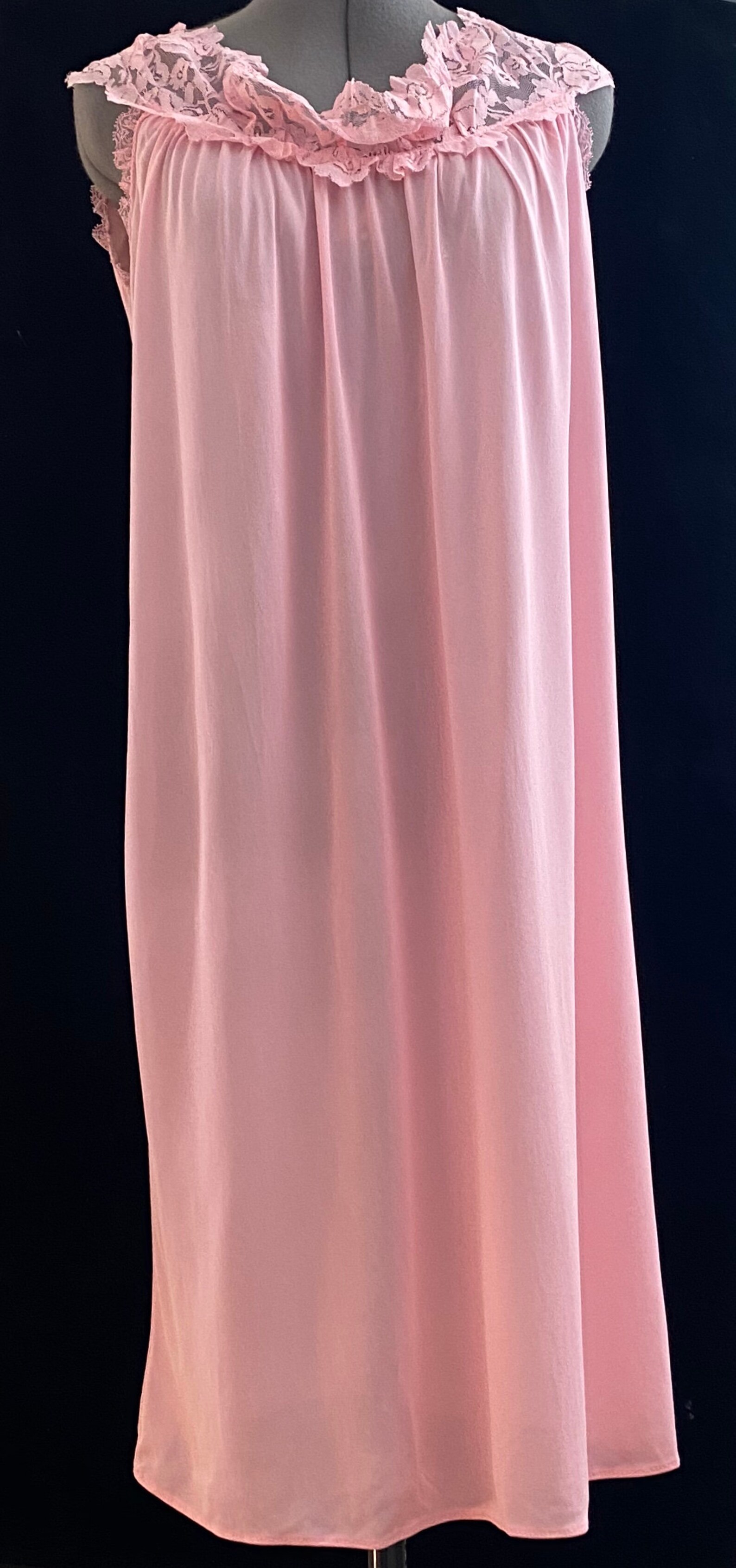 Vintage Sheer Pink Nightgown Lingerie Matching Robe New No Etsy