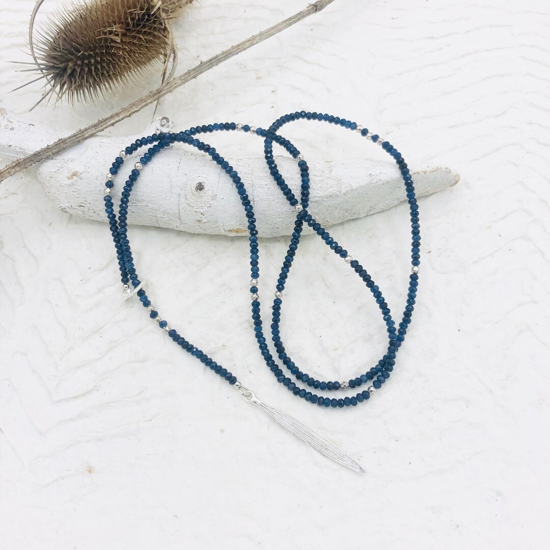 Long Chain Jade Dark Blue Y-chain Lariat Chain Lasso Chain - Etsy