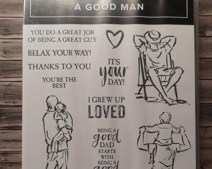 Stampin up Stamp Set A Good Man 12 Rubber Stamps Birthday Father's Day ...