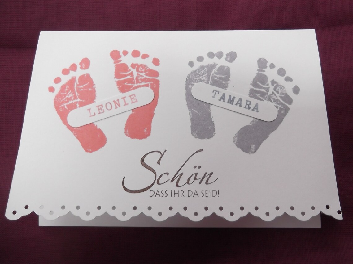 Karte zur Geburt von Zwillingen Mädchen Zwillinge Twins Girl - Etsy.de