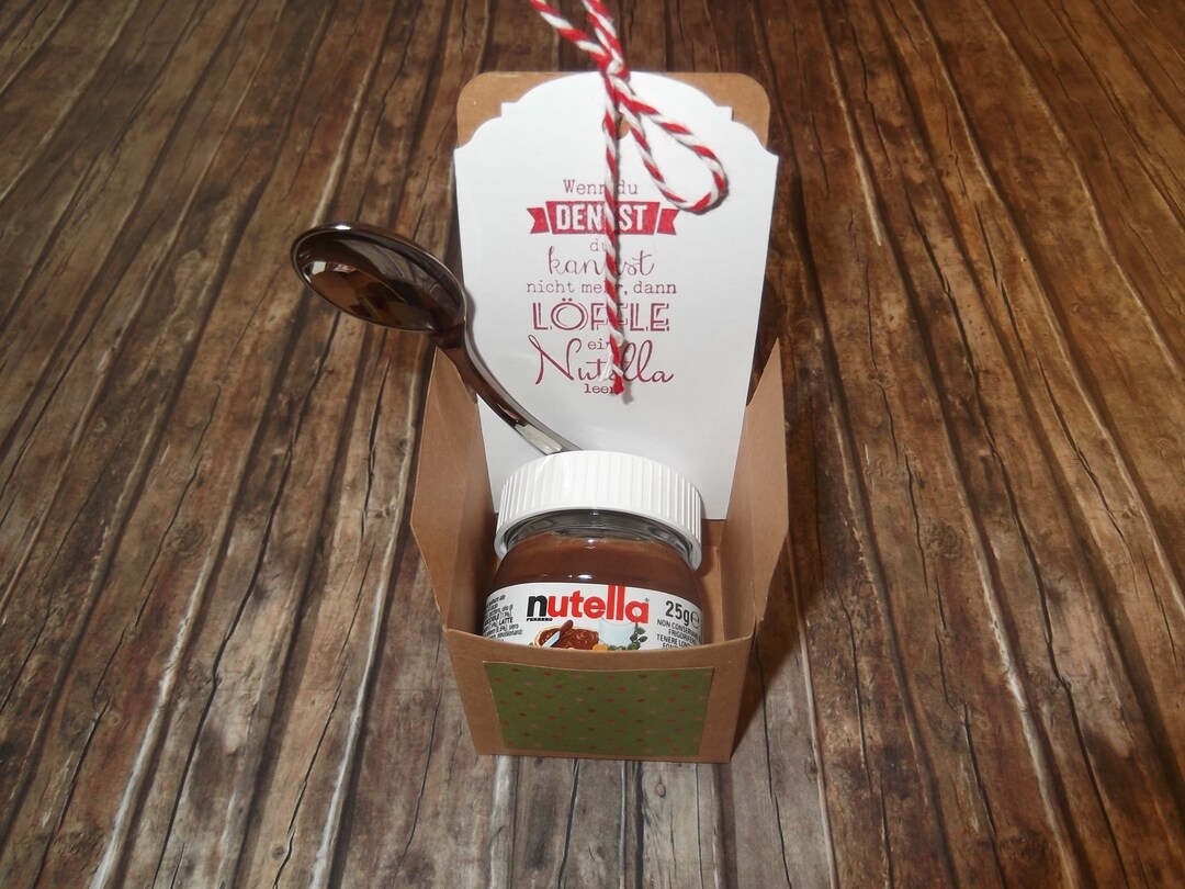 Mini-nutella Gift Wrapping With Real Spoon Birthday Exam Moving Abitur ...