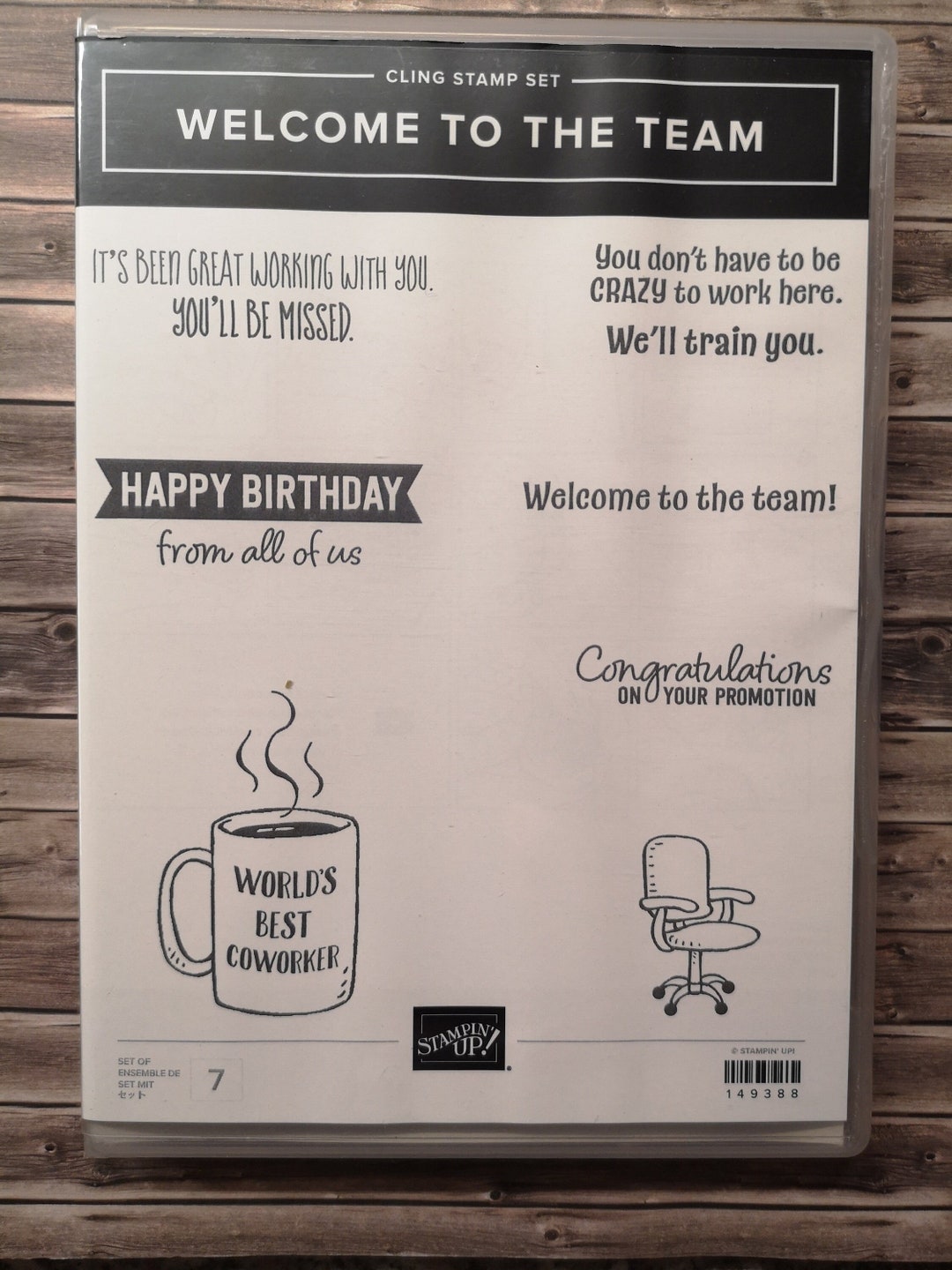 Stampin up Stamp Set Welcome to the Team 7 Rubber Stamps Colleague ...