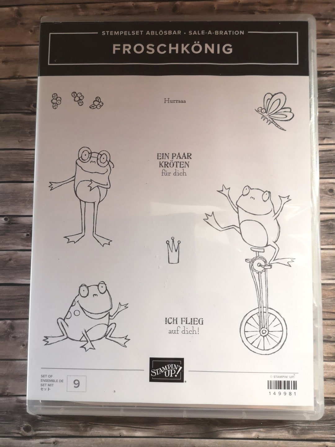 Stampin up Stamp Set Frog Prince 9 Rubber Stamps German Texts Valentine ...