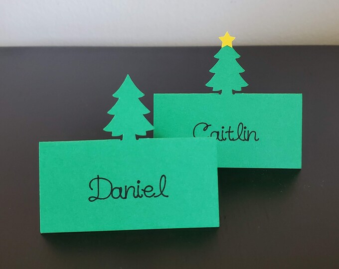 Personalized Christmas Tree Themed Table Place Cards - Order by 12/15 ...