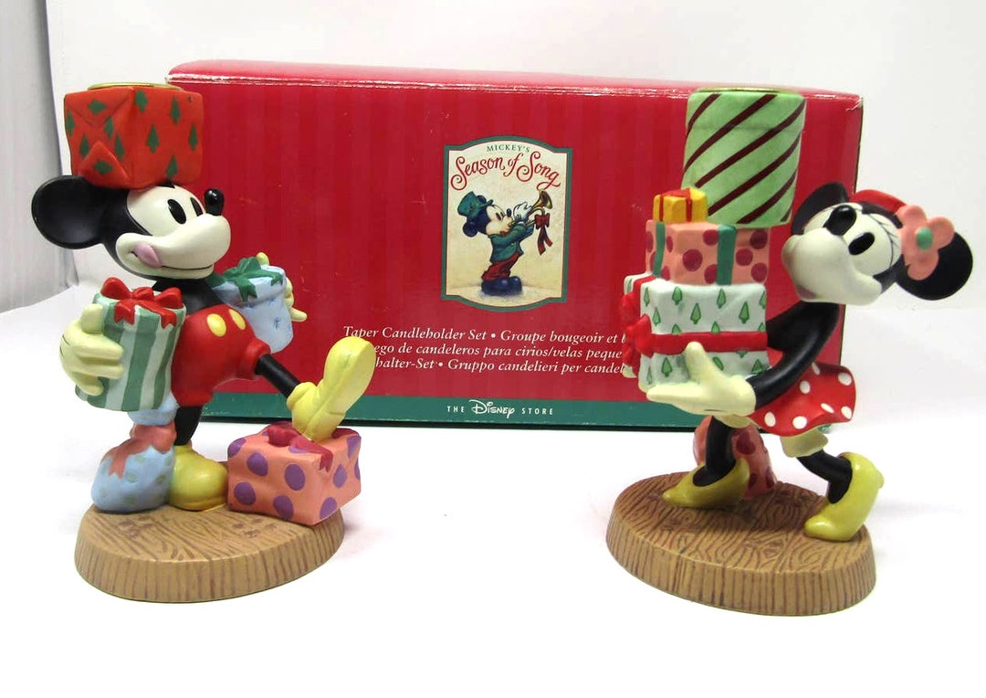 Mickey's Season of Song Candle Holders Disney Store Mickey - Etsy