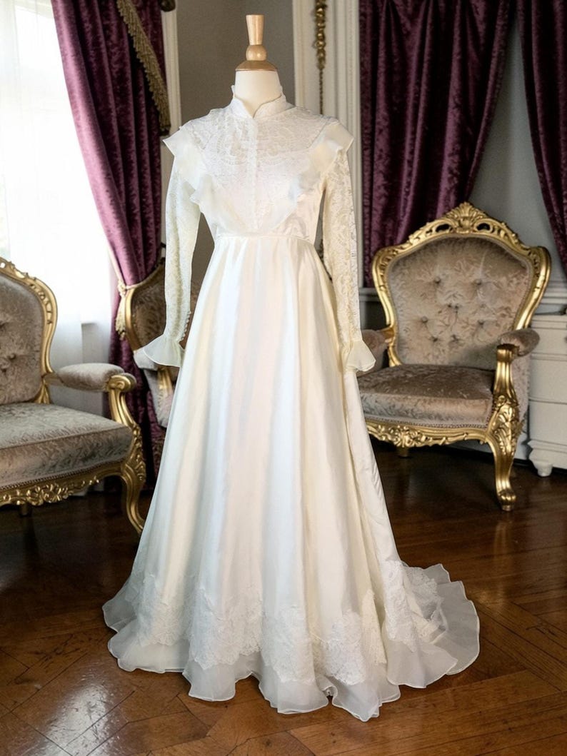 Vintage Alfred Angelo Edythe Vincent Style 1506T Detachable Train ...
