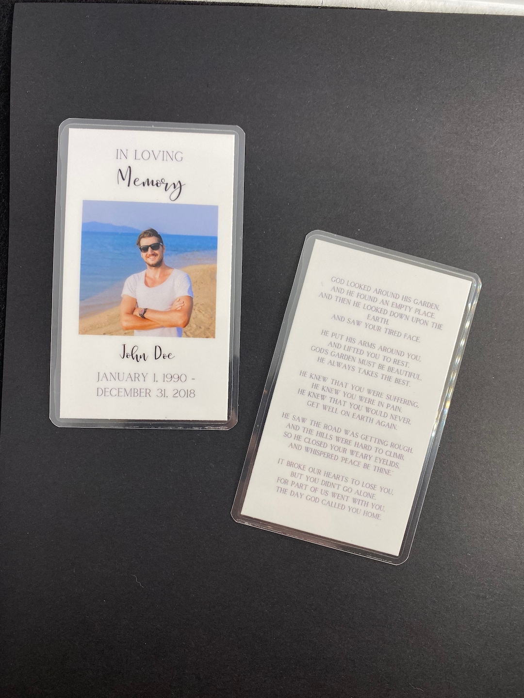 Wallet Memorial Card Funeral Card Wallet Size Pocket Size Set of 10, 20 ...