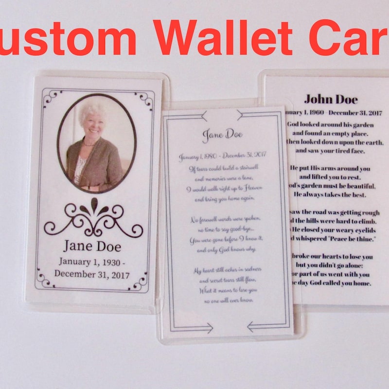 Funeral Wallet Size Cards - Etsy