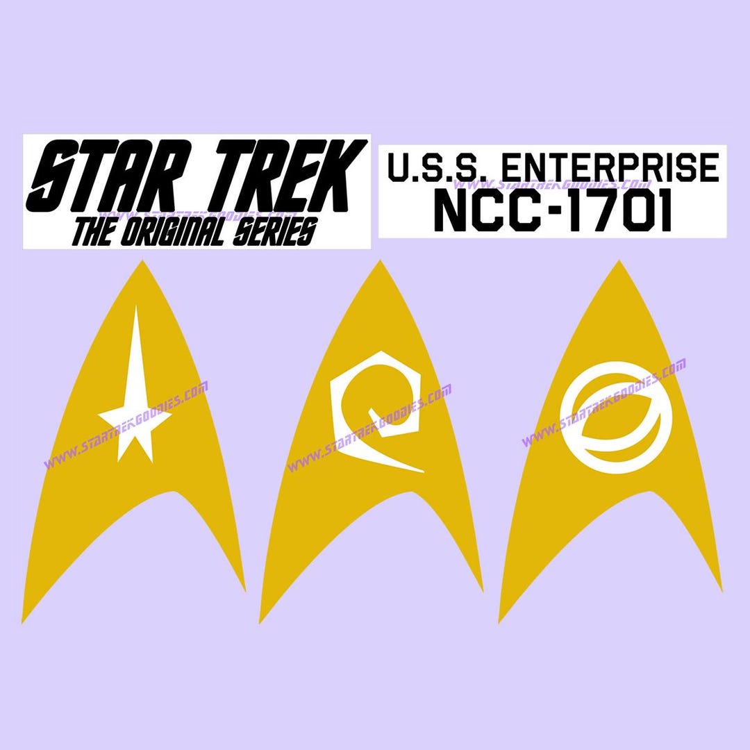FIVE VINYL STICKERS From Star Trek: the Original Series - 2 Logos + 3 ...