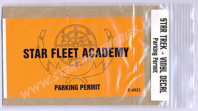 VINYL STICKER Star Trek "starfleet Academy Parking Permit" - Etsy