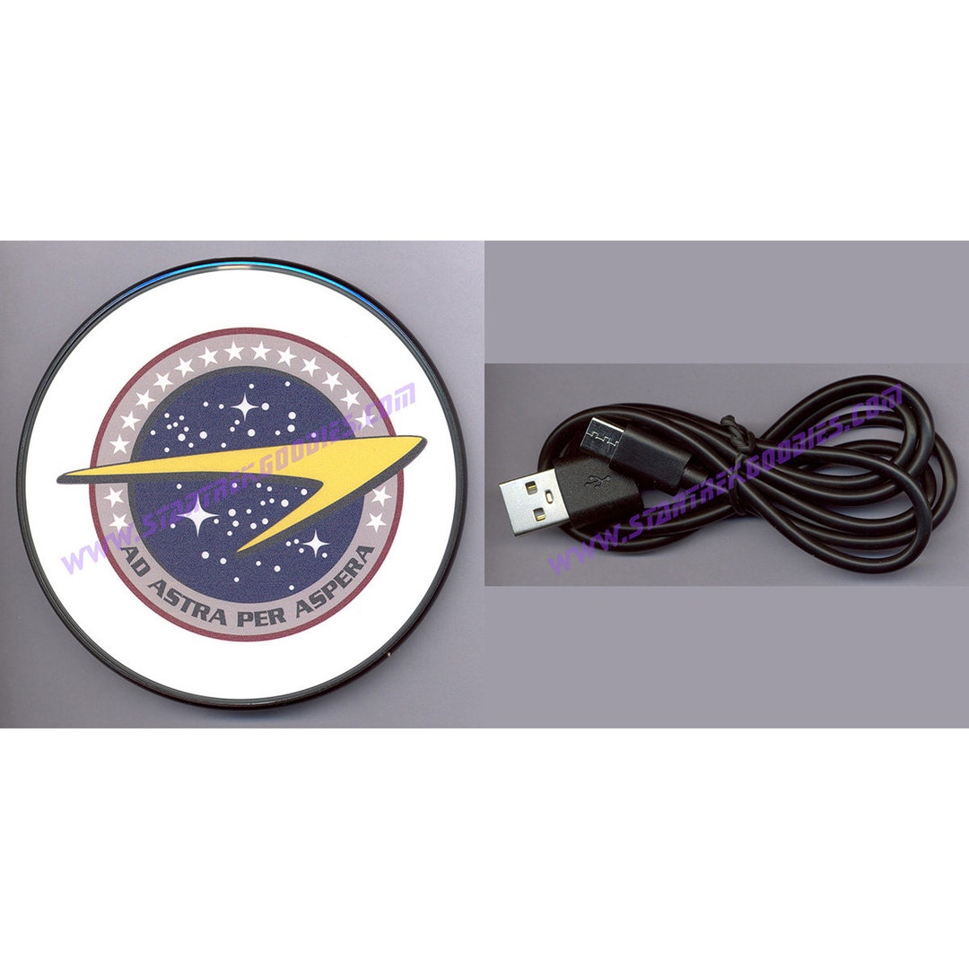 Wireless PHONE Charger Star Trek: Enterprise STARFLEET Logo W/usb Cord ...