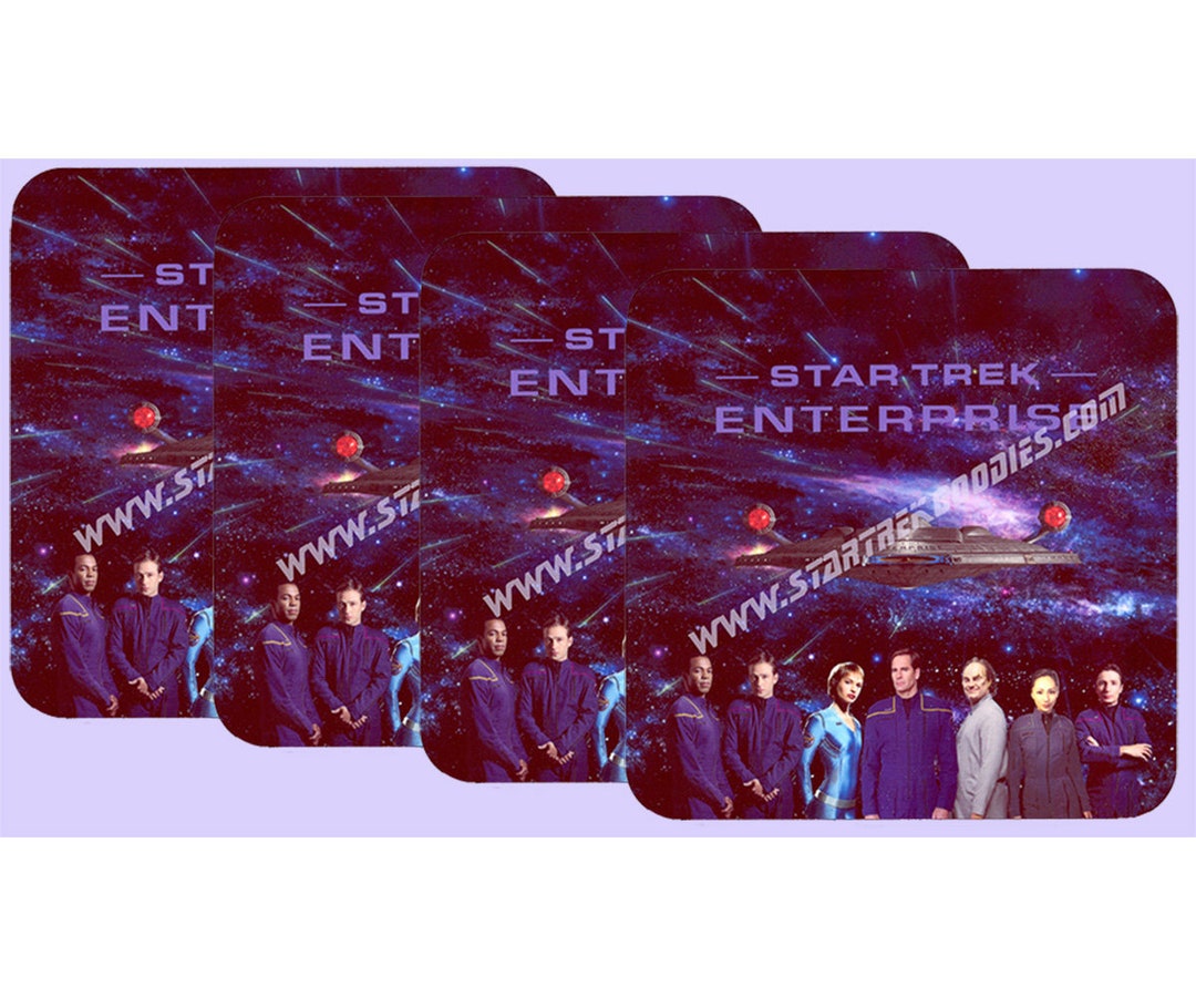 Photo COASTERS Set of FOUR - Crew Below Star Trek: Enterprise NX-01! - Etsy