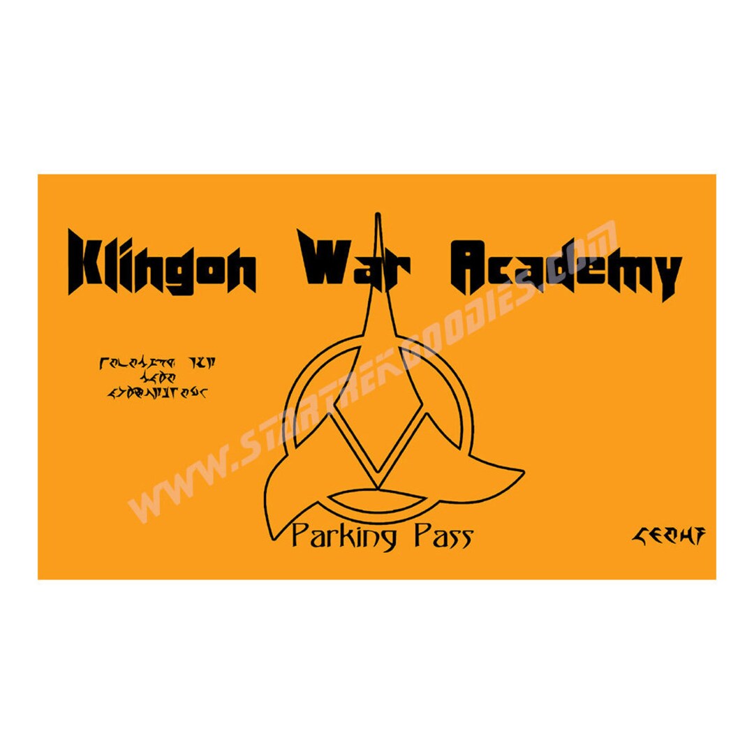 VINYL STICKER: Star Trek "klingon War Academy Parking Permit" - Etsy