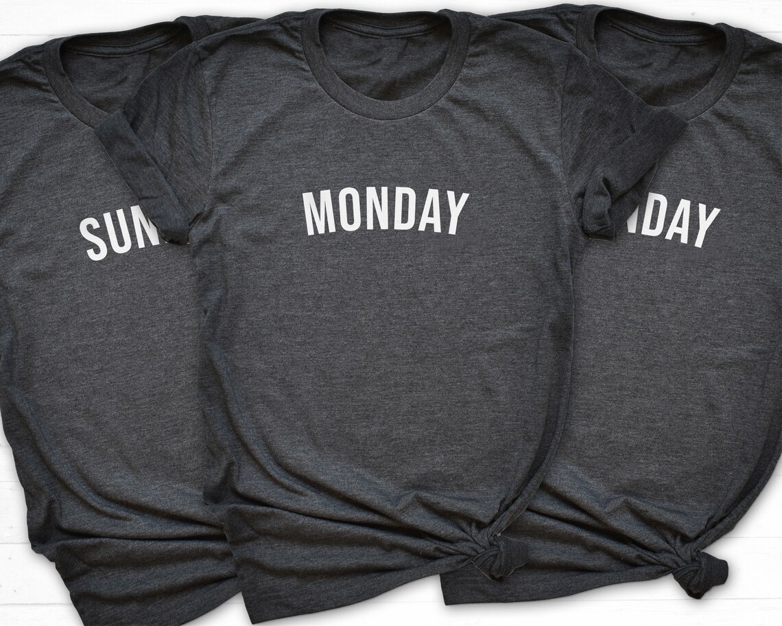Day of the Week Shirt Monday Tshirt Weekday Shirt Thursday - Etsy